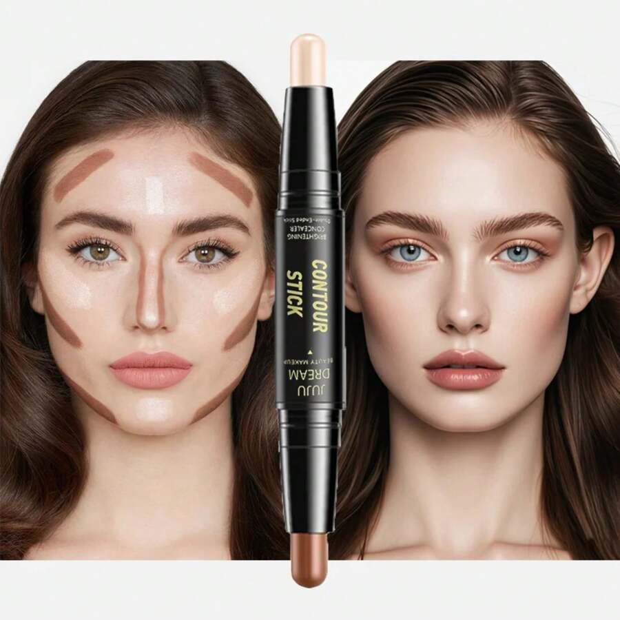 Dual-Ended Contour Stick, Facial Foundation, Concealer, Long-Lasting ...