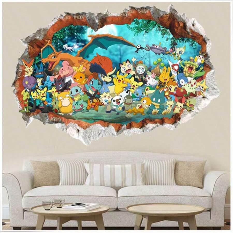 pokemon 1pc Pokémon Pikachu Wall Stickers, Pokemon Stickers, Cartoon ...