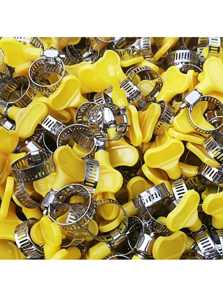 12pcs Durable Stainless Steel Clamps With Ergonomic Yellow Plastic ...