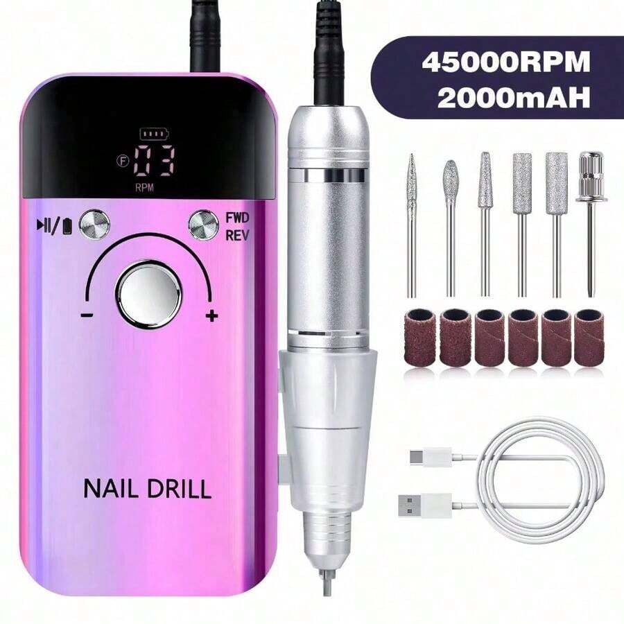 Professional Portable Nail Drill Machine 45000 Rpm Manicure Machine ...