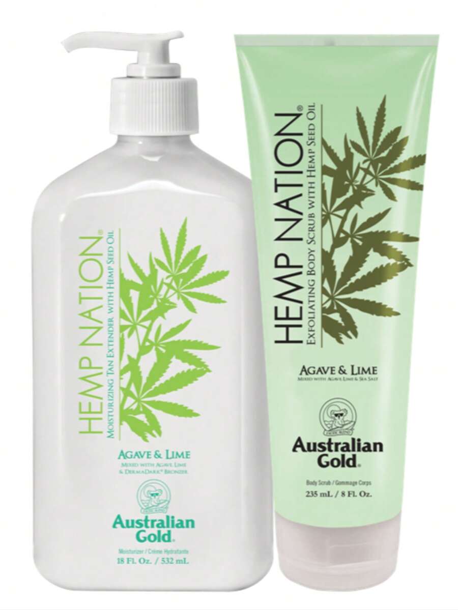 HempNation Agave And Lime Tan Extender Lotion And Body Scrub 2 Piece ...