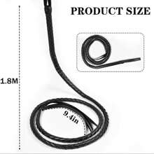 1pc Western Farm Adult Western Cowboy Whip - Black Leather Bullwhip ...