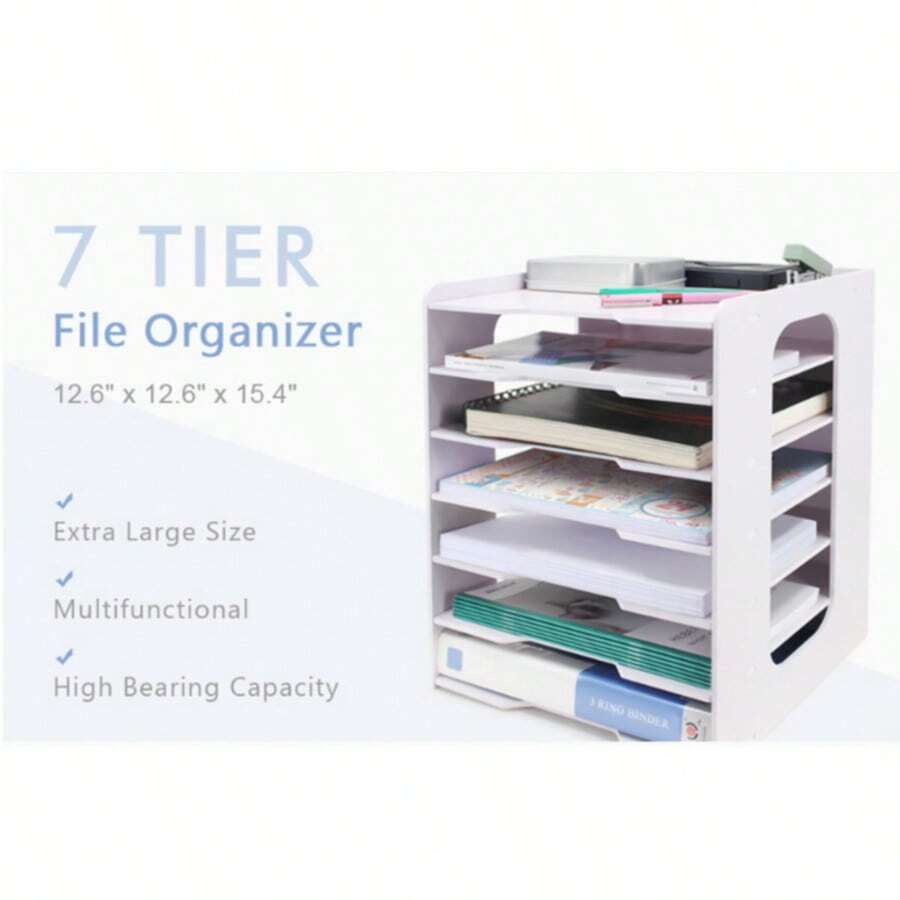 1pc Office File Holder Desk Organizer Box, A4/A5 Paper Document ...