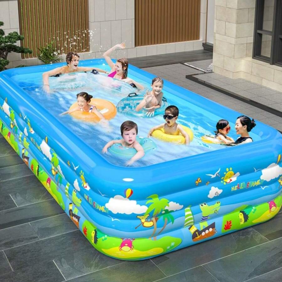 Universal Inflatable Rectangular Swimming Pool For Kids, Above-Ground ...