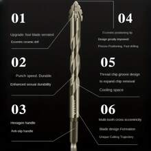 6mm/8mm/10mm Multi-Functional Sawtooth Drill Bit Set - High Hardness ...