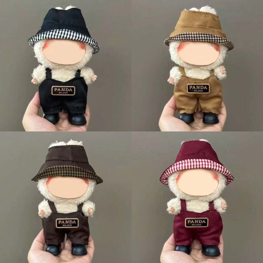 [Nur Kleidung] 1. / 2. / 3. Generation 17cm Labobo Puppe Outfit - Lässige coole Logo Latzhose ...