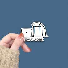 1/3pcs EWW Work - Humorous Work Life Meme Vinyl Sticker, Waterproof ...