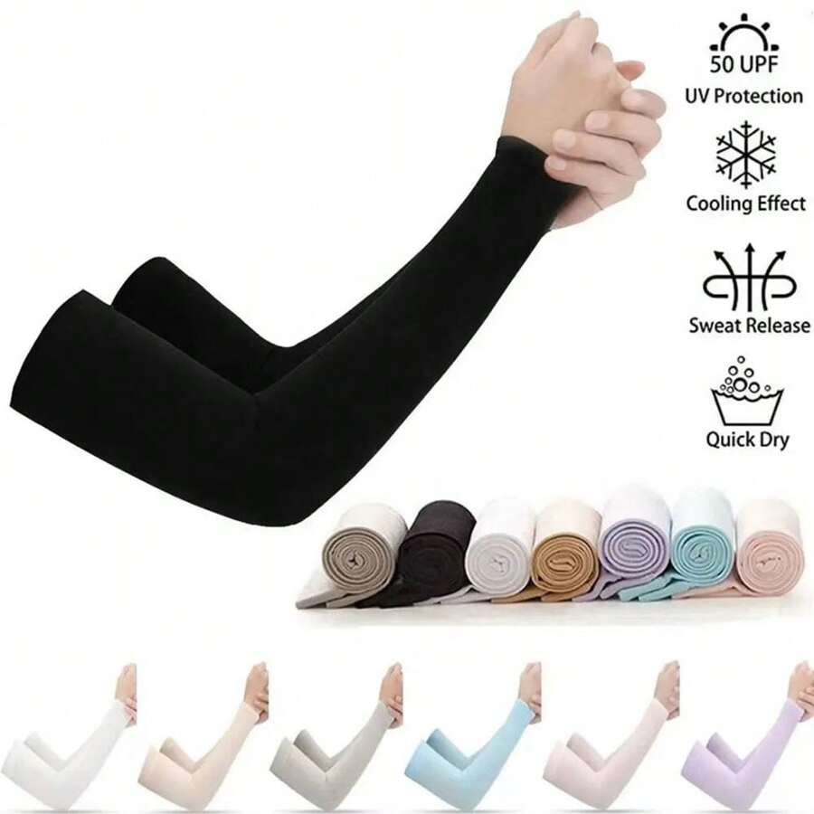 3 Pairs UV Protection Cooling Arm Sleeves Women Men, UPF 50 Arm Cover ...