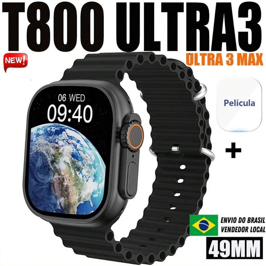 Smartwatch T800 Ultra 3 Max Series 9 Ultra 2 Heart Rate Monitoring ...