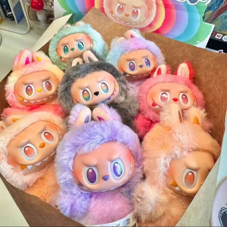 Labubu için 17 cm Labubu Nesil 3 Peluş Bebek Kolye Kör Kutu ...