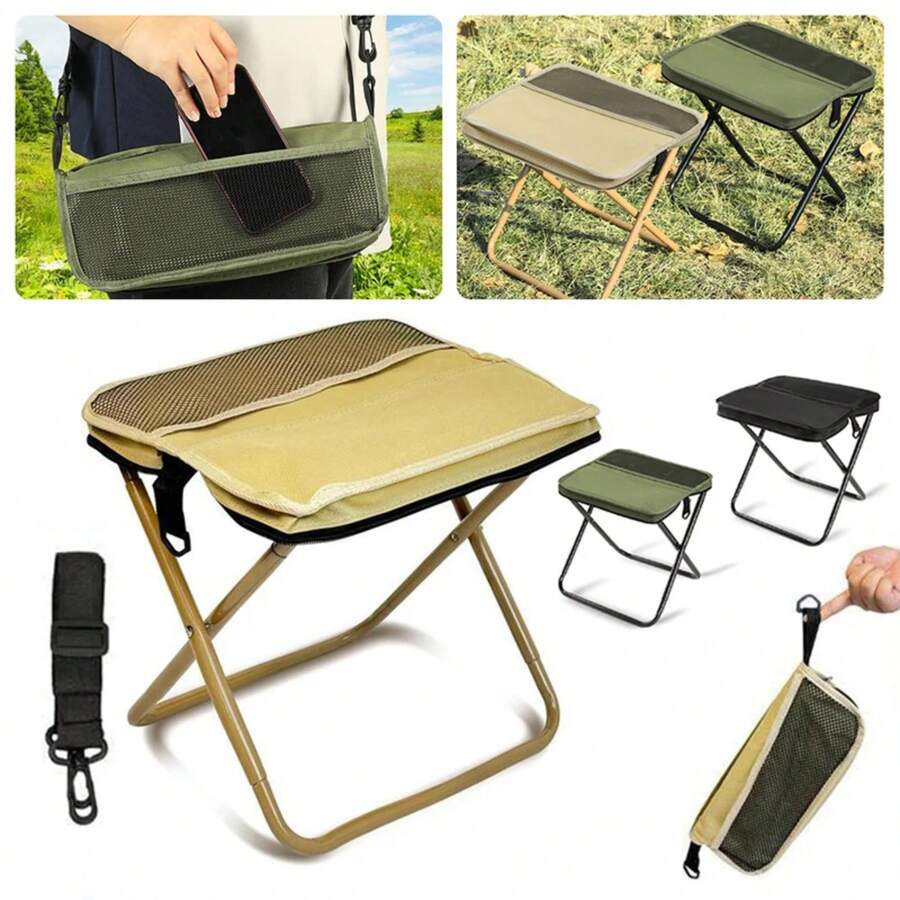 Foldable Backpack Stool Portable Folding Stool With Carry Bag ...