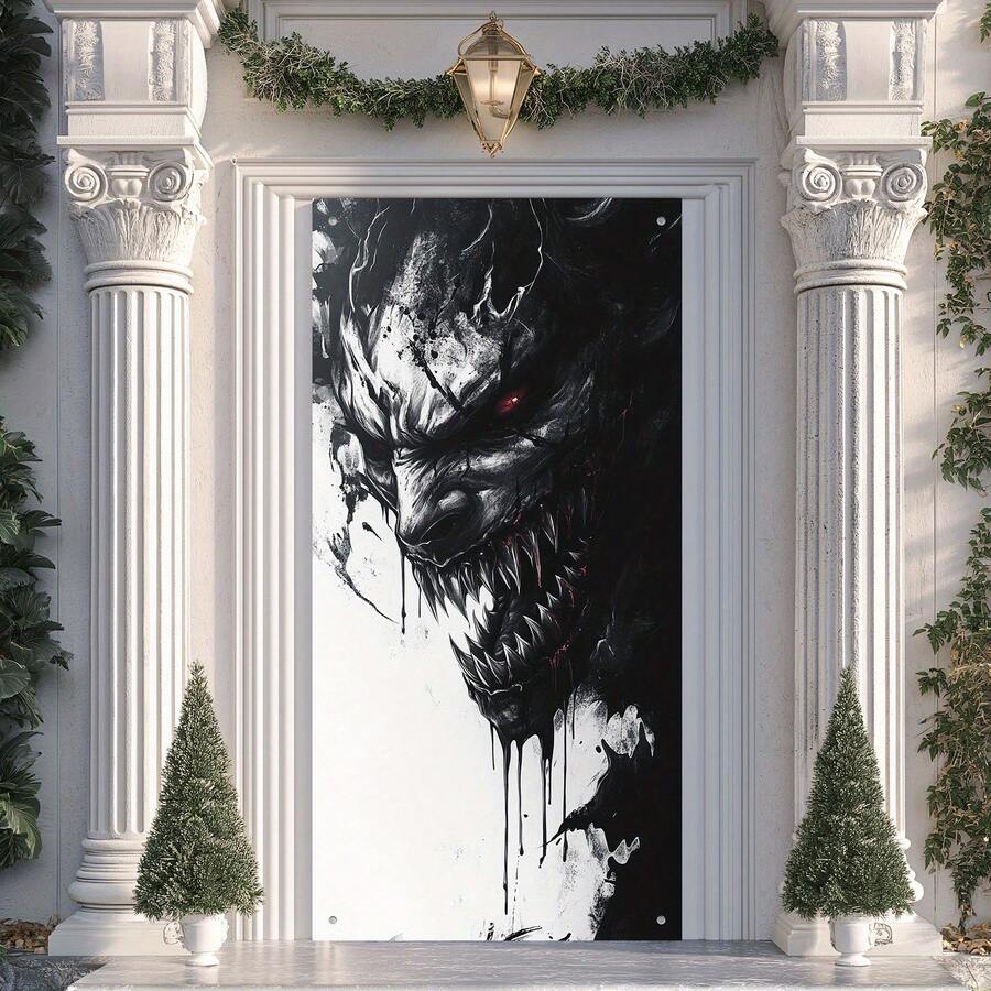 1pc 2d Flat Banner Gothic Vampire Werewolf Door Cover - Ferocious ...