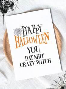 1pc Best Friend Halloween Card, Funny Friendship Gag Gift, Bat Crazy ...