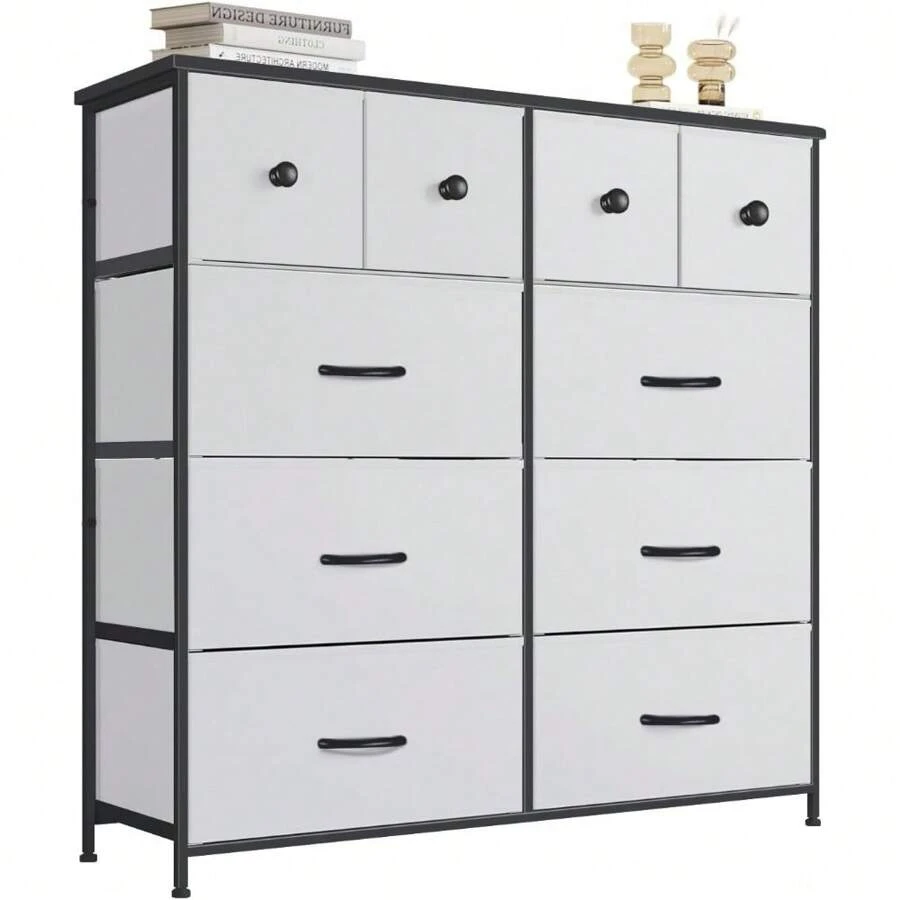 Cajonera para Recamara 7 Cajones De Tela con Parte Superior de Madera y ...