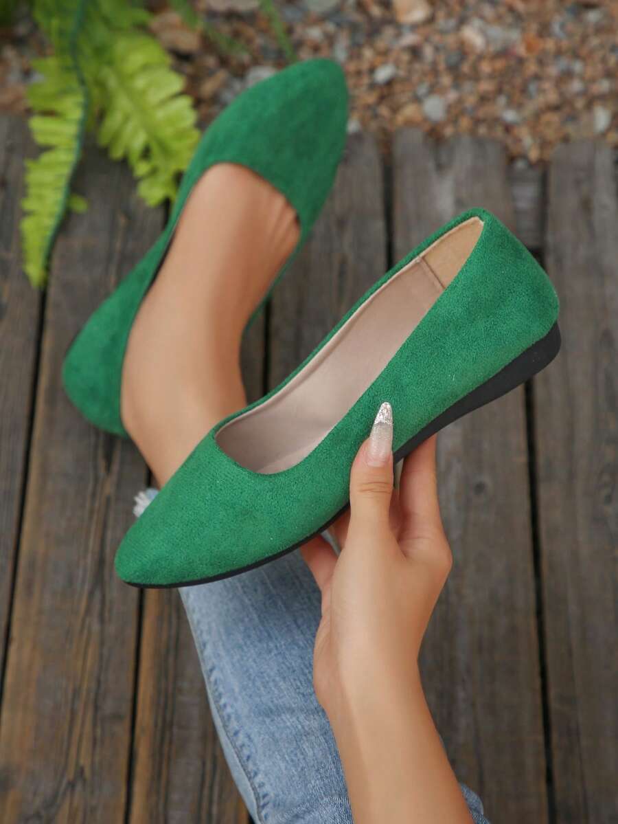 Women's Fashion Simple Flats, Round Toe Slip-On Casual Shoes, Black ...