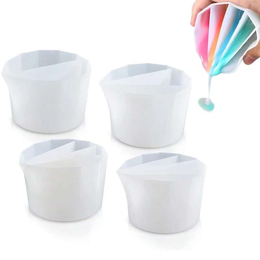 Split Cup For Paint Pouring,Reusable Fluid Art Split Cup Silicone Split ...