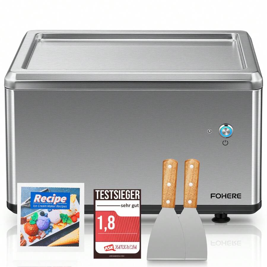 Self-Cooling Roll Ice Cream Machine For Home With Compressor, Soft Ice ...