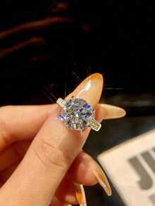 1Pc Gorgeous Exquisite Double Row Diamond 5ct Moissanite Diamond ...