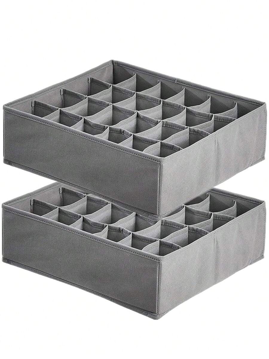 24-Grid Foldable Storage Box | Wardrobe Drawer Organizer Storage Box ...