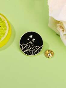 1pc Unique Round Black Cartoon Brooch Pin, Suitable For Women Backpack ...