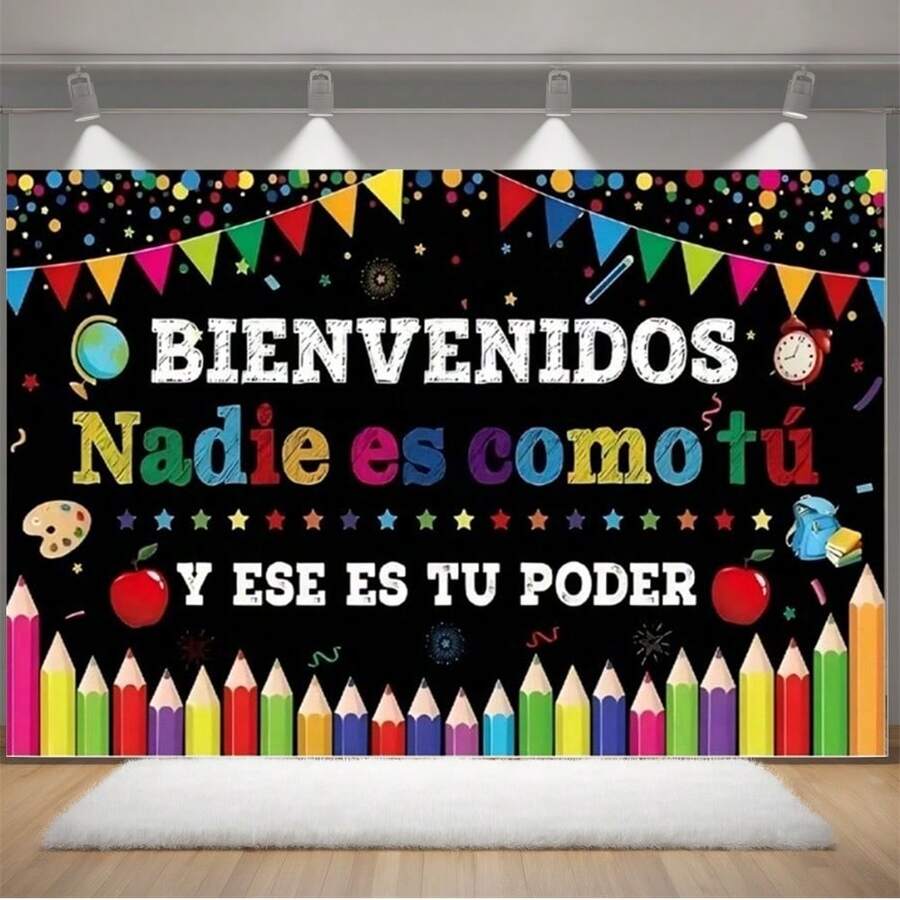 1 pièce Bienvenue à la rentrée Bannière décorative noire, affiche ...
