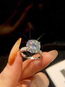 1Pc Gorgeous Exquisite Double Row Diamond 5ct Moissanite Diamond ...