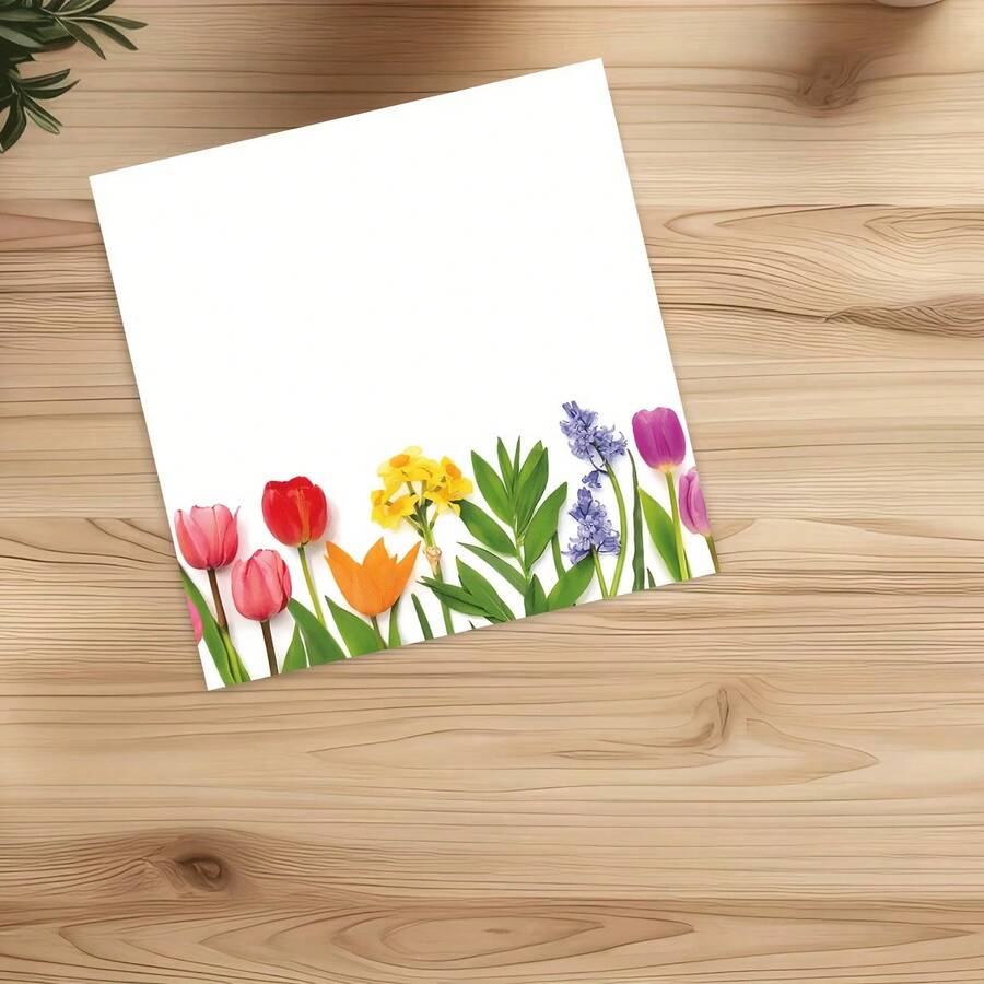1 Pc Colorful Wildflower Sticky Notes - 7.5x7.5 Cm Self-Adhesive Floral ...