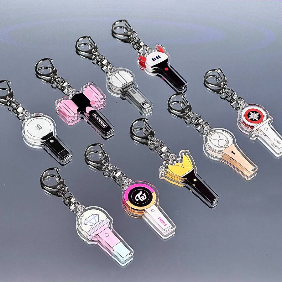 KPop Lightstick Keychain | Mini Fan Light Stick Keyring | BLACKPIN-K B ...