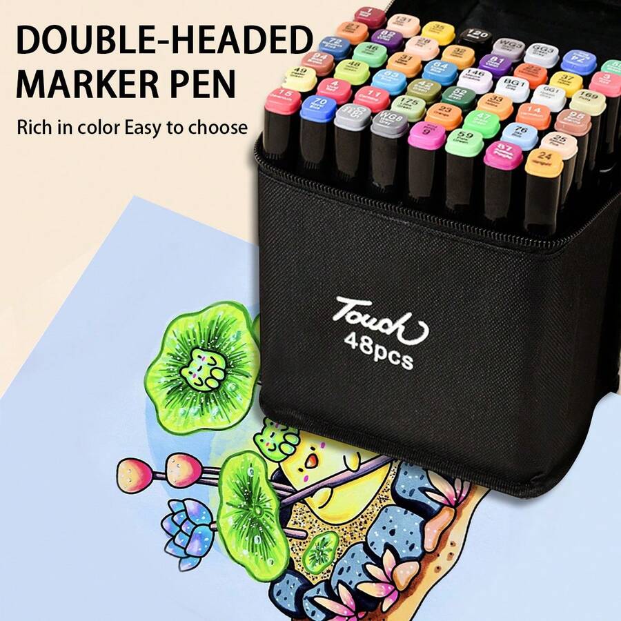 Alcohol Markers, 24/48/60/80/120 Colors Dual Tip Permanent Art Markers ...