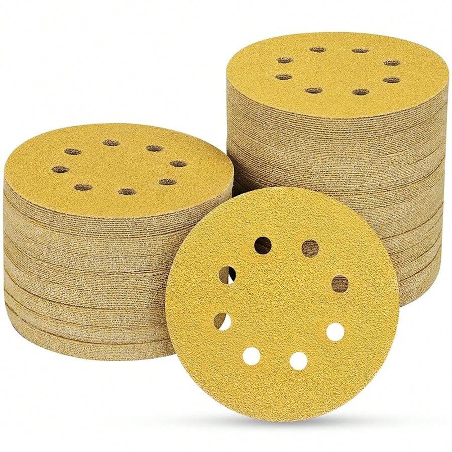 165 PCS 5 Inch Sanding Discs,Round Hook And Loop Sandpaper Random ...