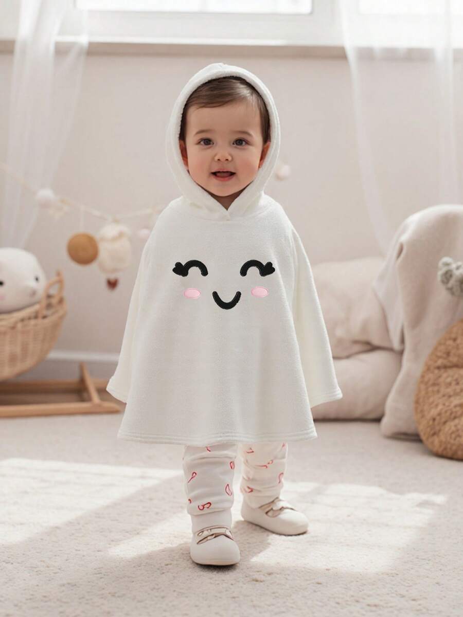 Ghost Costume For Kids,White Ghost Poncho Hooded Cape,Spooky Halloween ...