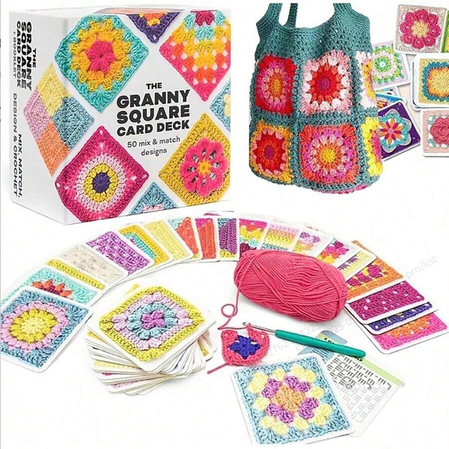 50 Unique Granny Square Designs Card Deck - Card Stock For Beginner ...