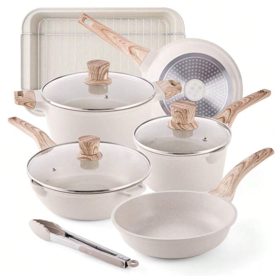 10 Pieces Nonstick Cookware Sets Kitchen Induction Pots And Pans With ...