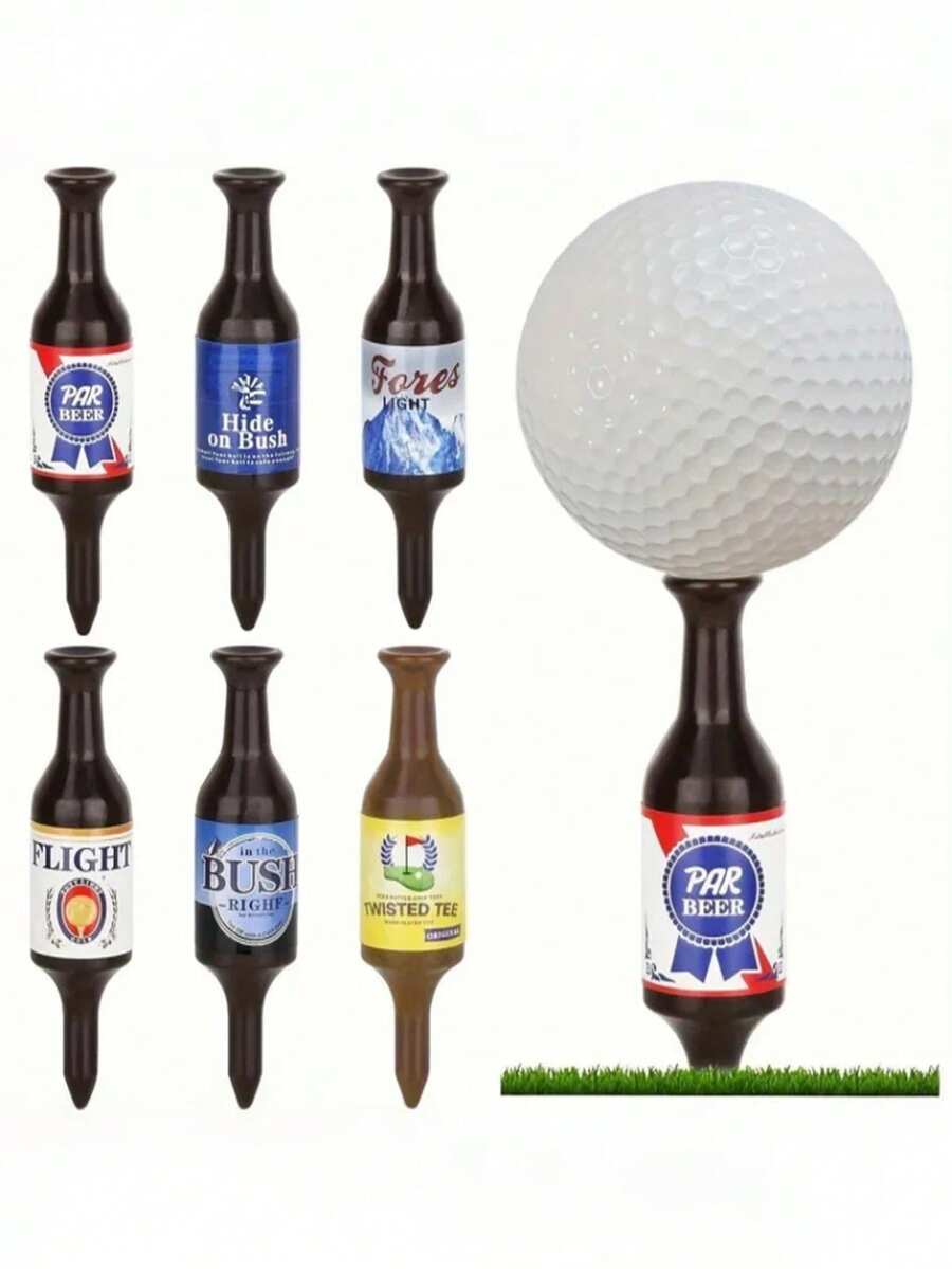 1/6Pcs Beer Bottle Shaped Golf Tees, Virtually Unbreakable & Plastic ...