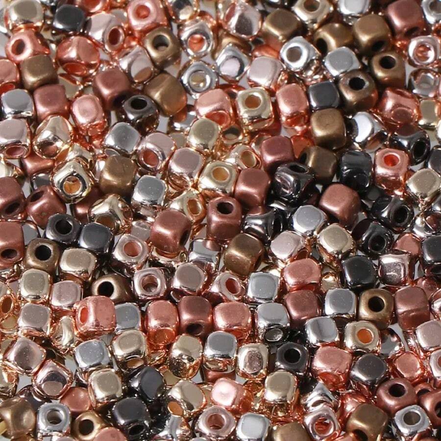 200pcs Small Square CCB Plastic Beads, 1.4mm Hole Diameter, Mixed Color ...
