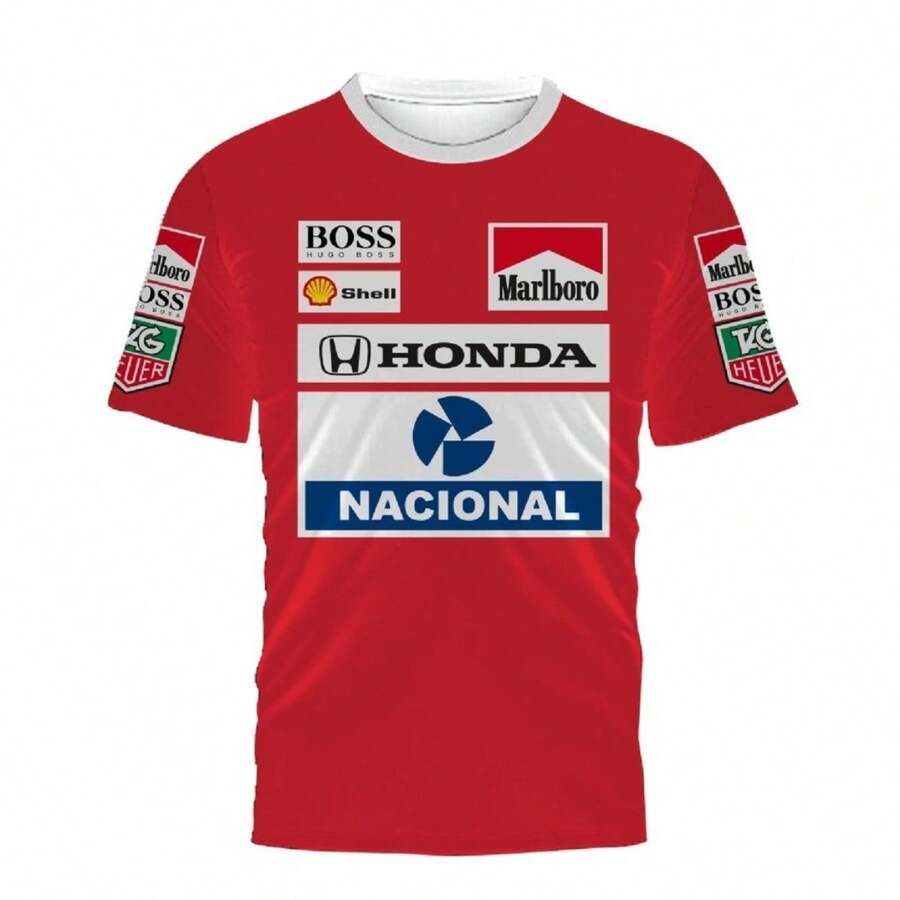 3D Racing T-Shirt Full Print Red Lotus Blouse Sports Car Uniform ...