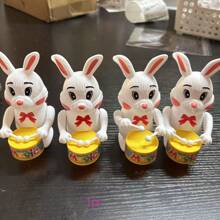 1/2pcs Random Color Clockwork Drumming Rabbit Toy, Cartoon Rabbit ...