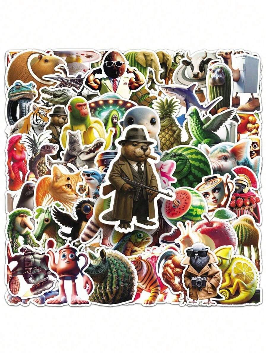 100Pcs Italian Brainrot Stickers Funny Stickers Italian Brainrot Toy ...