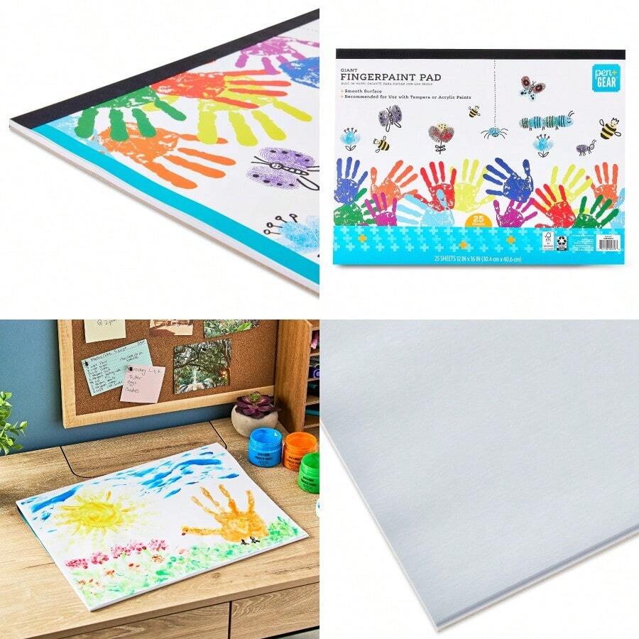 Simple Giant Fingerpaint Paper Pad 16 X 12 Fingerpaint Paper Pad 25 ...