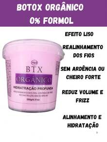 BTX Orgânico 200g Sem Formol Hidratação Profunda Realinhamento dos Fios ...