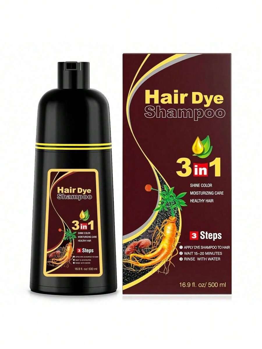 Brown Hair Dye Shampoo For Gray Hair, Semi-Permanent Hair Color Shampoo For Women And Men ...