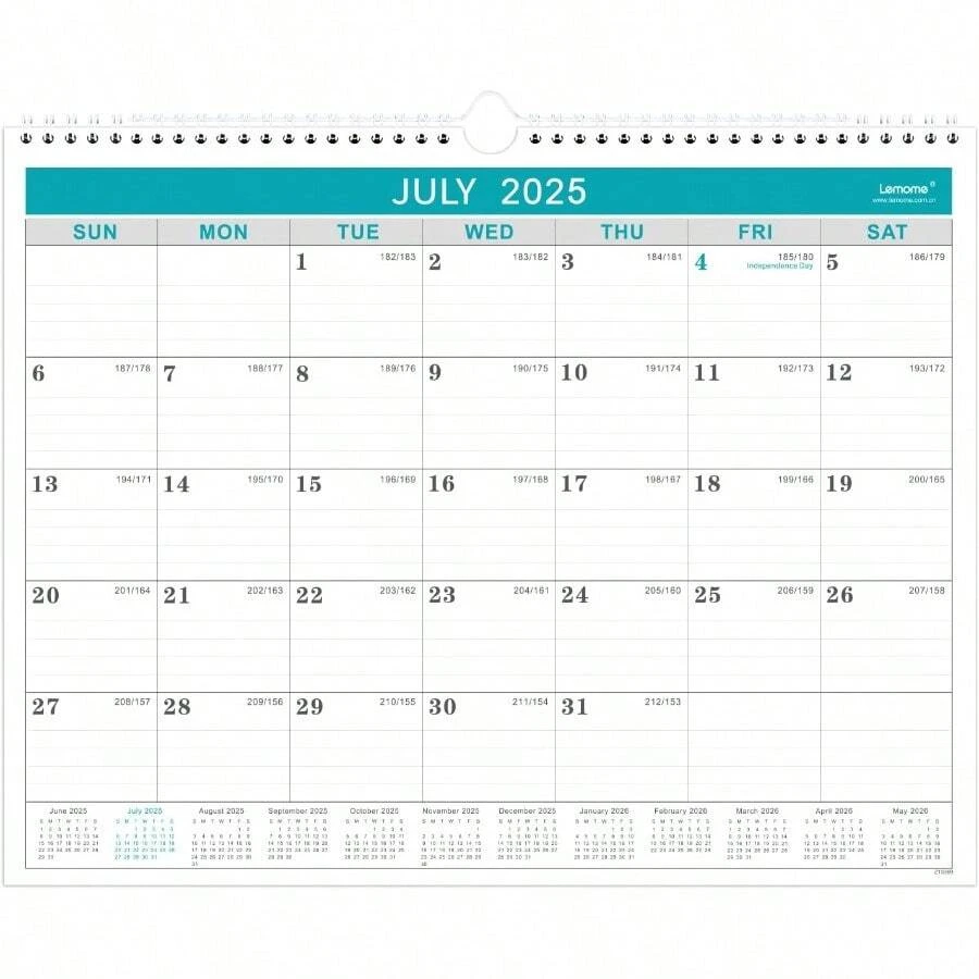 Calendar 20252026 18 Months Wall Calendar From July 2025 To December ...
