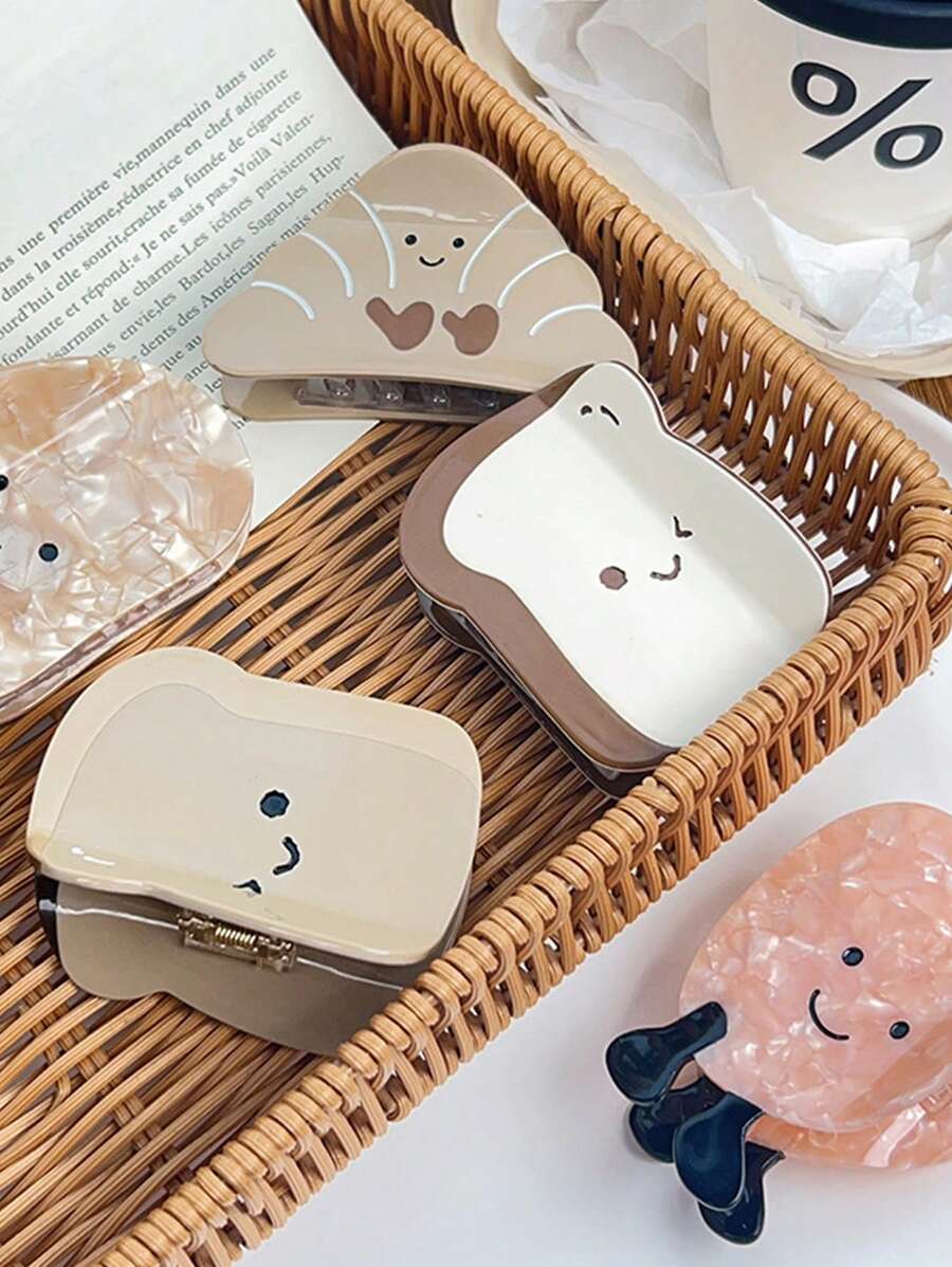 1pc Realistic Breakfast Themed Hair Claw Clips, Elegant Half-Up Hair ...