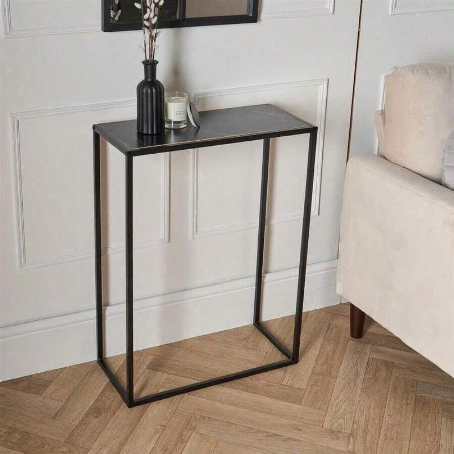 Marble Top Console Table Modern Bedroom Nightstand Living Room Hallway ...
