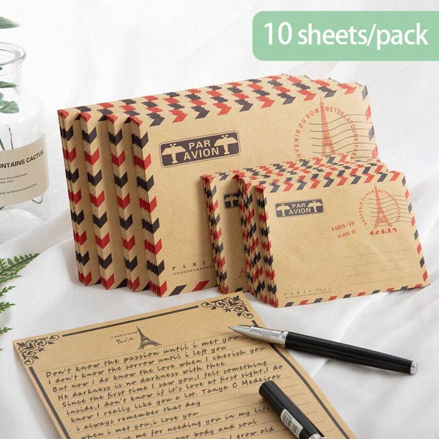 10pcs B6 Creative Kraft Envelopes Vintage British Style Mini Kraft ...