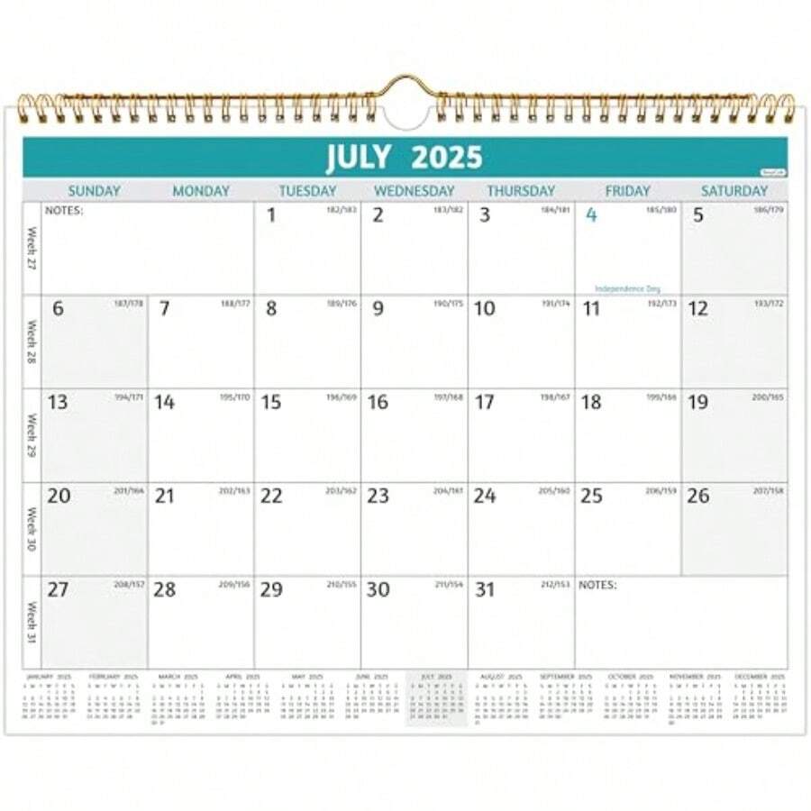 20252026 Wall Calendar Jul 2025 Dec 2026 18 Months Calendar 20252026 14 ...