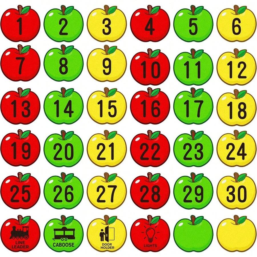 Line Up Spots For Classroom Floor Stickers - 36Pcs Number Stickers ...