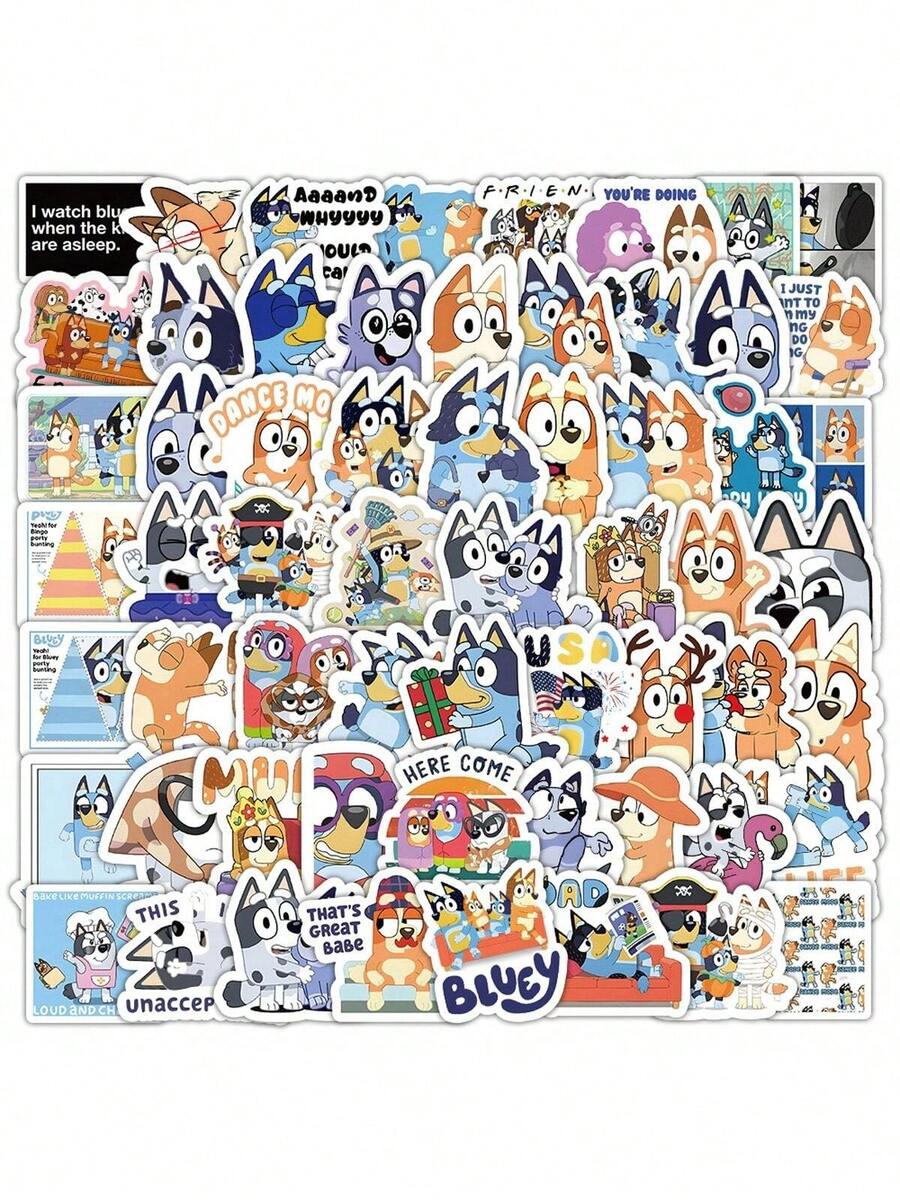 Bluey 103ชิ้น Blueys Family And Friends สติกเกอร์ลายการ์ตูนอนิเมะคาวา ...