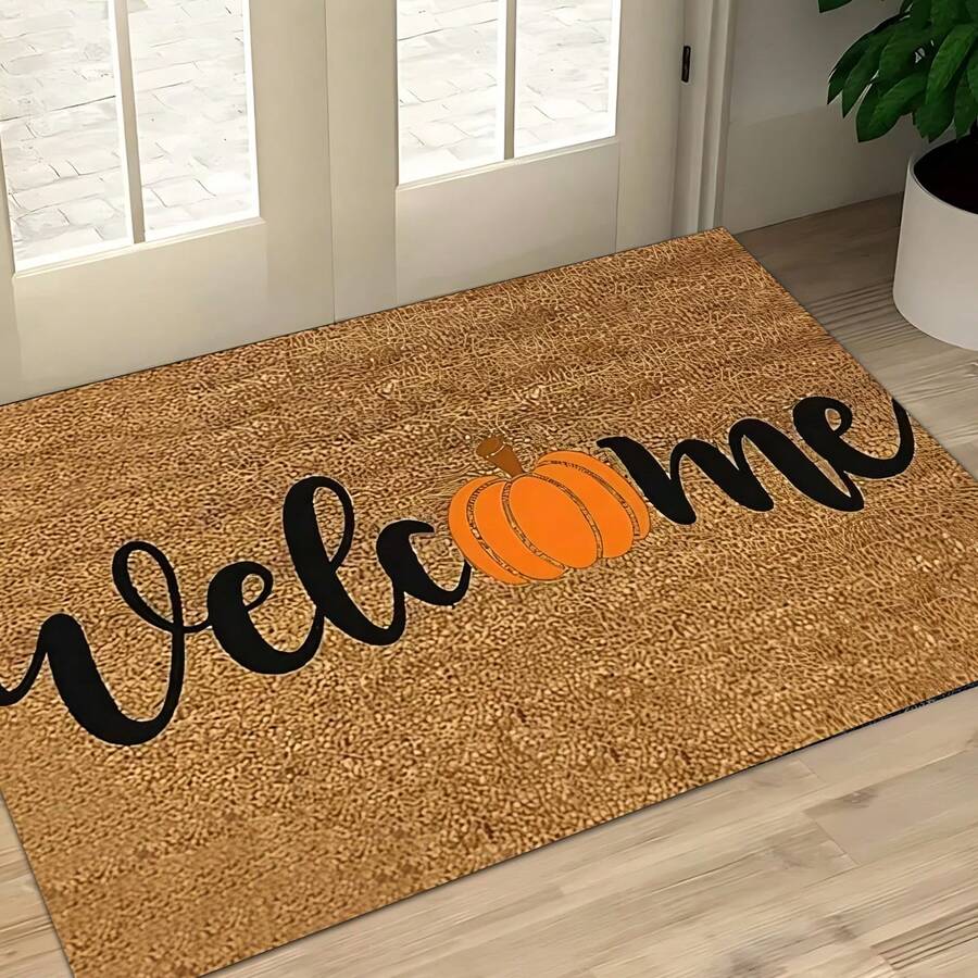 1pc Halloween Doormat, Welcome Pumpkin Pattern Anti-Slip Diatomite ...