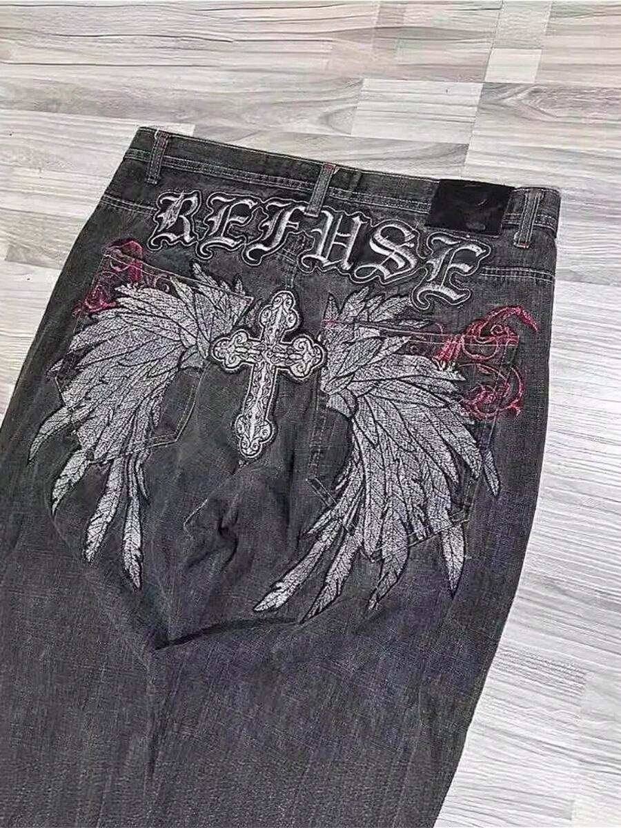 Hip-Hop Brand JNCO Jeans High Street Goth Retro Casual Loose Print Wide ...